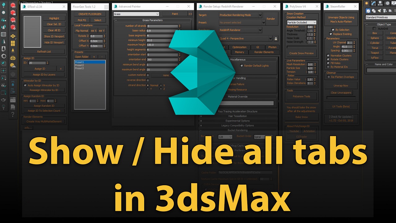 TIPS#132: Hướng dẫn bật tắt hiển thị các tab setting trong 3dsMax bằng ...